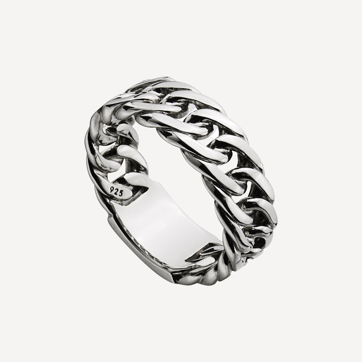 Cuban Men’s Silver Ring – NAJO